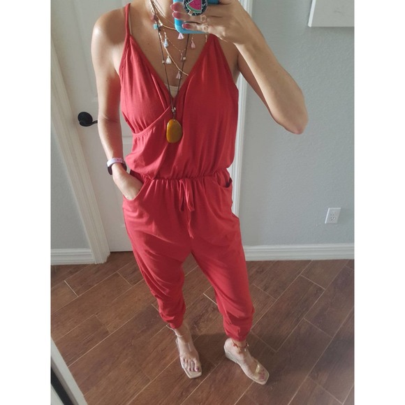 Lulus | Pants & Jumpsuits | Rust Color Cotton Jumpsuit Small | Poshmark
